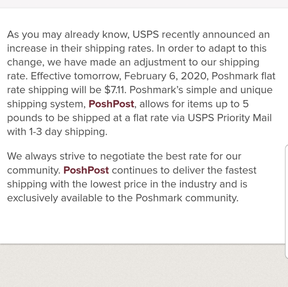 Other | Posh Shipping Rate | Poshmark